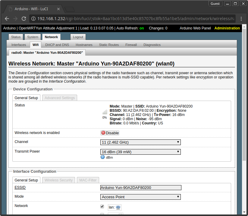 Configuring Yùn WiFi | Majenko Technologies